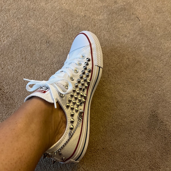 Genuine CONVERSE CHUCK 70 VINTAGE Pink With Studs & Chains Sneakers ...
