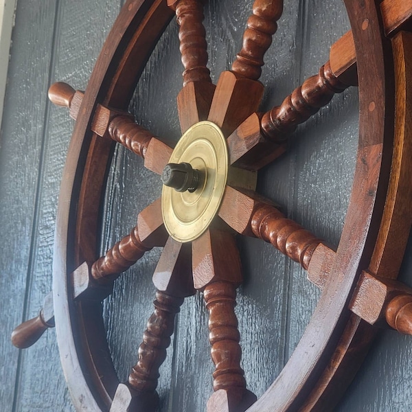 Personalized Rosewood Ship Wheel: Nautical Wall Decor, Beach House Art ...