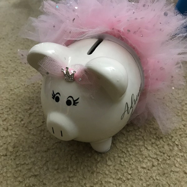 Personalized Light Pink Piggy Bank,pink Tutu,piggy Banks for Girls ...