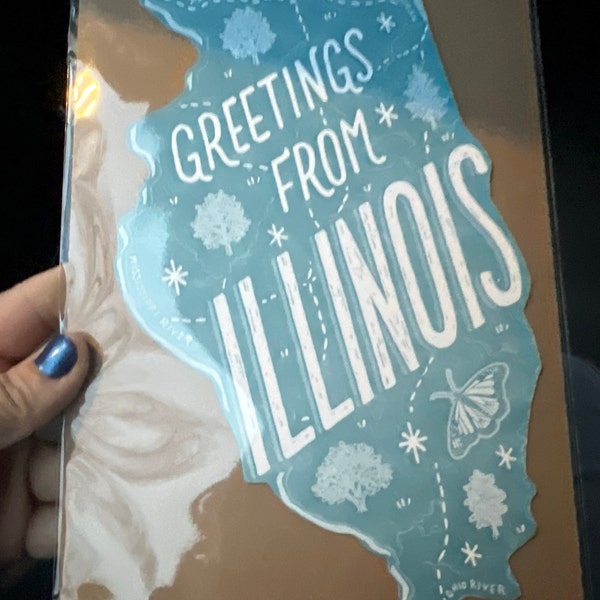 Illinois Postcard, Greetings From Illinois, Die Cut Letterpress State ...