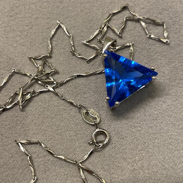 Siberian Blue Quartz Pyramid Pendant, Blue Crystal, Spiritual Gifts ...