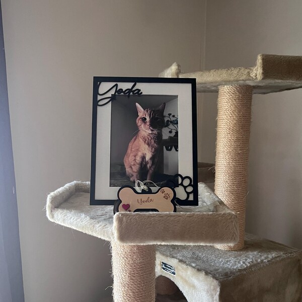 Custom Dog Frame, Dog Memorial Gift, Cat Name Photo Frame, Dog Picture ...