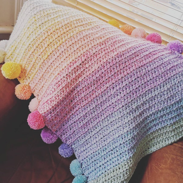 PDF DIGITAL Download-little Gems Craft Shop- 'rainbow Pom Blanket ...