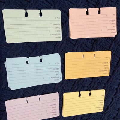 Rolodex Cards Double Sided 4 Color Set Pale Shabby Colors - Etsy