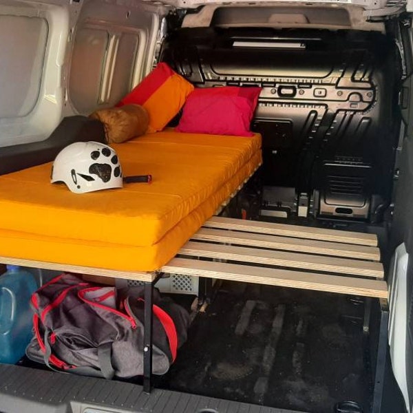 Van Bed in Iron and Wood Modular Sofa Bed With Sliding Comb for Vivaro ...