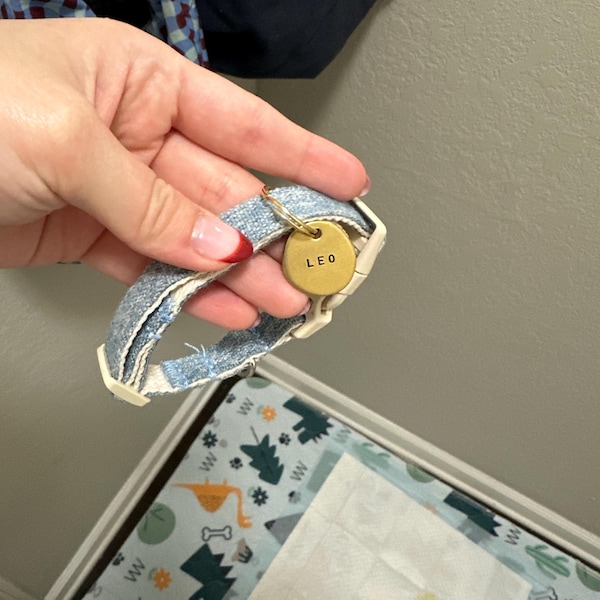 NICO Small: Luxury Hand Stamped Personalized Custom Pet ID Tags for ...