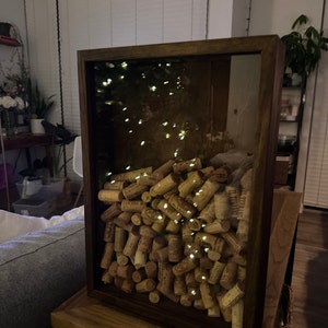 BLACK Wine Cork Holder, Wine Cork Art, Wine Cork Display Case, Shadow ...