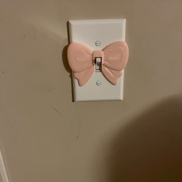 Baby Pink Bow Switch Plate Cover 3D Printed Plastic (1-gang) - B Type ...