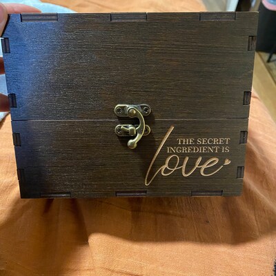 Custom Recipe Box With Cards the Secret Ingredient is Love Wedding Gift ...