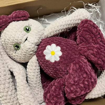 Handmade Crochet Bunny, Plushie, Crochet Bunny, Personalized Crochet ...