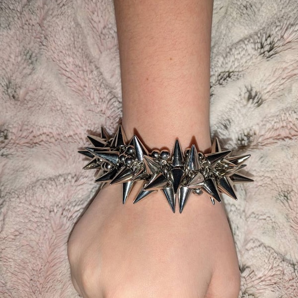 Spike Barb Wire Bracelet, Punk Rock Bracelet, Spike Cuff, Woman Gothic ...