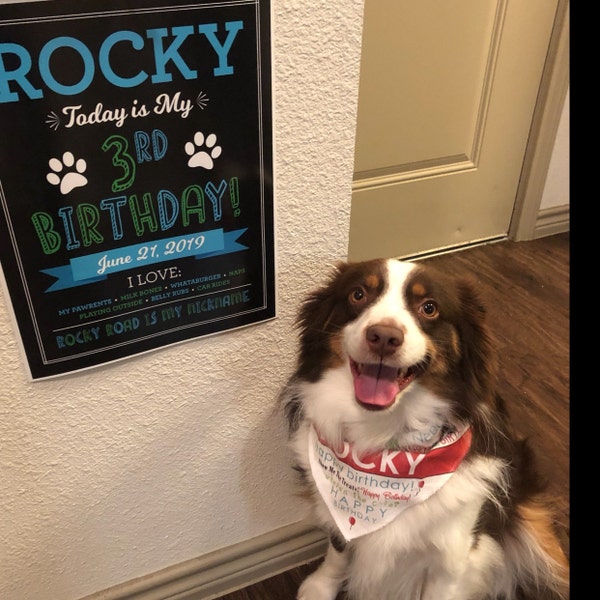 Dog Chalkboard Sign - Birthday Sign for Dog - Cat - Pet - Digital File ...