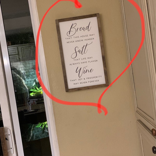 Bread Salt Wine Sign, It's a Wonderful Life Quote, Home Decor ...