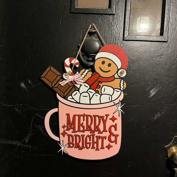 Vintage Style Christmas Santa Sign Coffee Bar Christmas Decor Retro ...