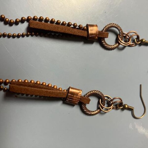Oxidized Hardware Washer and Copper Chain - Tiny Fasteners - by the ...