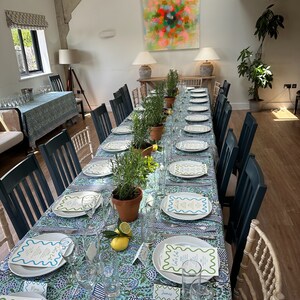 Sage Green Floral Tablecloth, Block Printed Tablecloth, Cotton Table ...