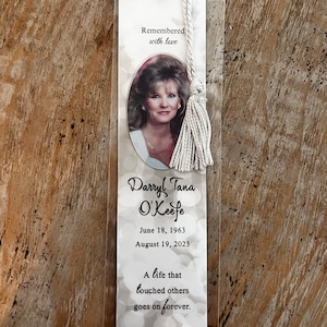 Personalized Memorial Bookmarks, Funeral Favors, Custom Bookmark MPB1 ...
