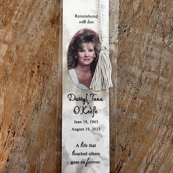 Personalized Memorial Bookmarks, Funeral Favors, Custom Bookmark #MPB1 ...