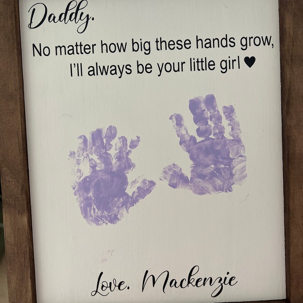 DAD - Father's Day Gift, Father's Day Wooden Sign, DIY Handprint Sign ...