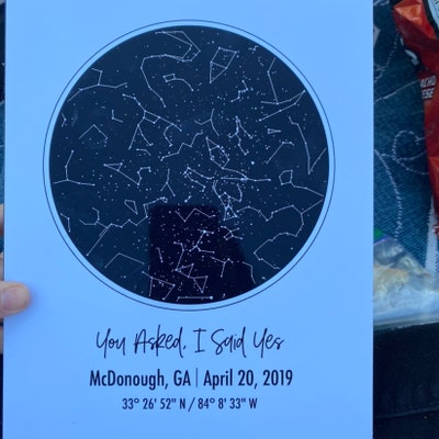 Custom Star Map Digital Download, Night Sky Print, Anniversary Gifts ...