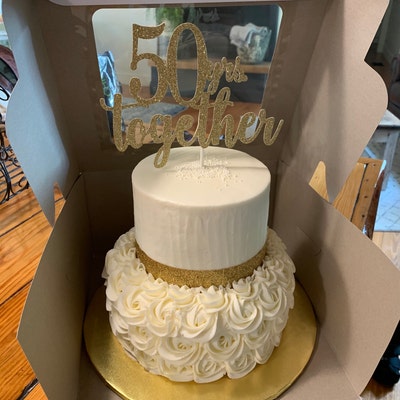 50 Yrs Together 50th Anniversary Gold Glitter Cake Topper - Etsy