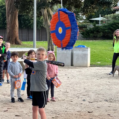 Sale Ready to Ship Bullseye Pinata Orange and Blue Color Dart Game ...