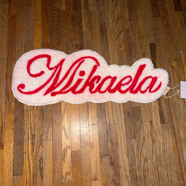 Pink Bella Style Custom Name for Girls Handmade Tufted Rug - Etsy