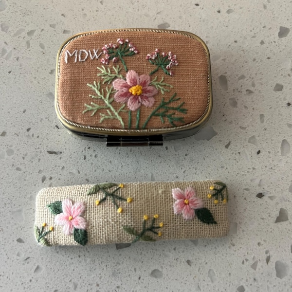 Hand-embroidered Daisy Leather Phone Case: Custom iPhone Samsung Cover ...