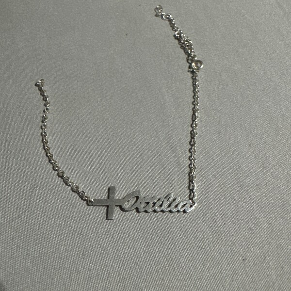 Cross Name Bracelet, Baptism Gift, Personalized Cross Bracelet With ...