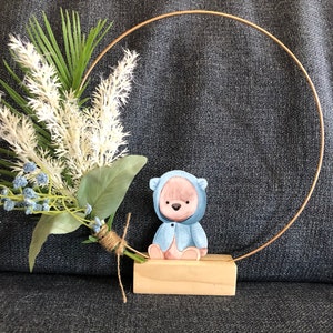 Hoop Centerpiece With Tiered Platform Stand. Metal Hoop Attached to a 3 ...