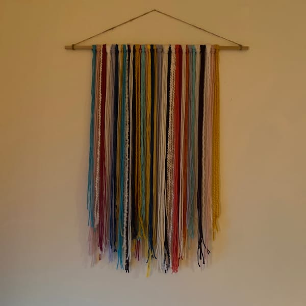 Layered Abstract Blue and White Yarn Wall Hanging Art Decor Handmade - Etsy