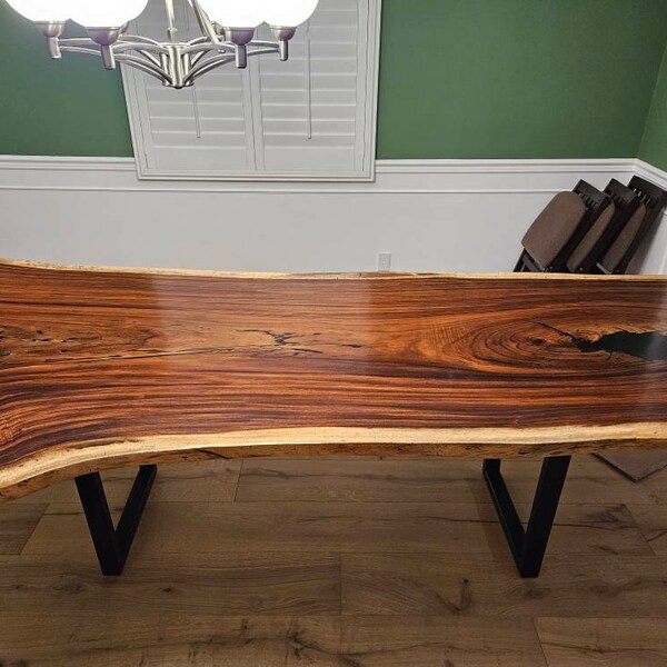 Live Edge Dining Table ~ Kiln Dried~ Custom Monkey Pod Slabs - Etsy