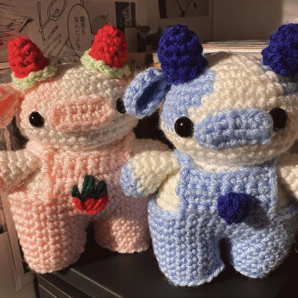 10-in-1 Fruit Cows Crochet Pattern Bundle (amigurumi Highland Cow ...