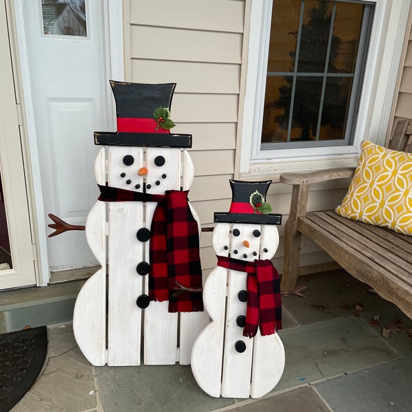 Wood Snowman, Wooden Snowman, Large, Winter, Christmas, Farmhouse ...