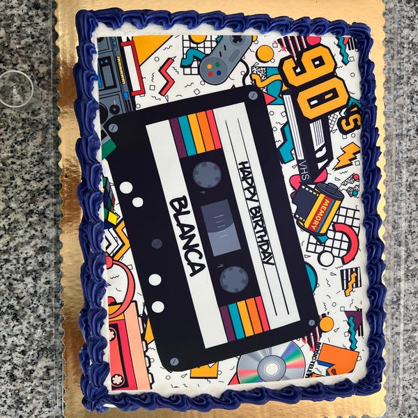 I Love the 90s Edible Birthday Cake Toppers! Custom Picture Sugar ...