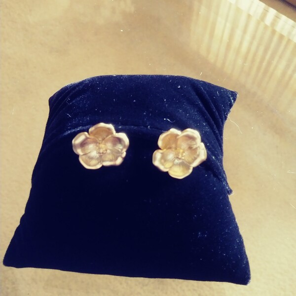 GOLD Magnolia Earrings, Mother Earrings, Stud Flower Earrings ...