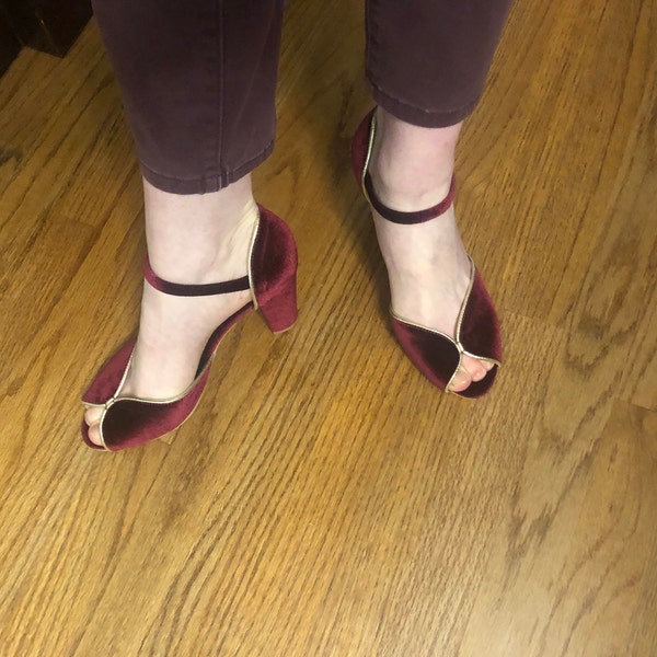 Plum Wine Shoes – NICOLE , Bridal Shoes, Evening Velvet Shoes, Leather ...