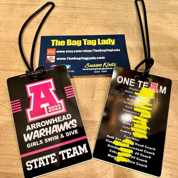 Personalized Swim Bag Tag: Swimmer Name, Team Name - Etsy