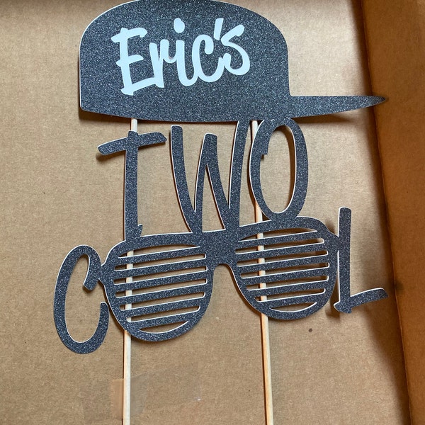 Two Cool Cake Topper, Two Cool Birthday Decor, Two Cool, Two Cool Party ...