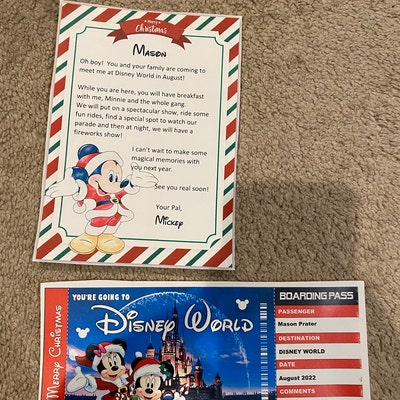 Surprise Trip Ticket to Disneyland, Boarding Pass, Ticket, Editable ...