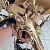 Forest Deer Skull Mask With Antlers Gold Silver Copper Black Forest ...