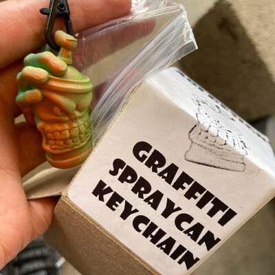Hand Painted Graffiti Art Spray Can Keychain 3D Printed Unique Stylish ...
