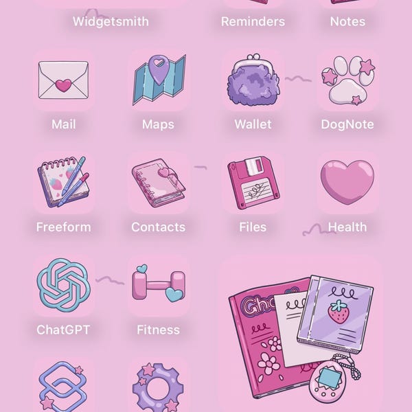 Y2K Aesthetic Icon Pack for Ios, Android & Tablet Wallpapers Widgets ...