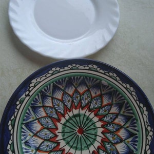 Uzbek Piala Ikat Ceramic Bowl Handmade Hand Painted Vibrant Traditional ...