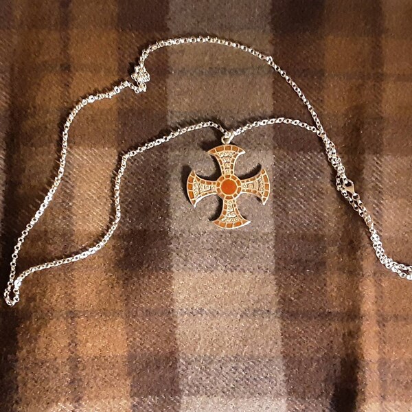 Handmade Anglo Saxon Trumpington Cross Pendant or Brooch in Bronze or ...