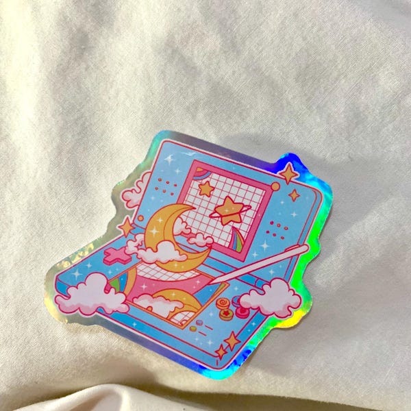 Starry Night Paint UI Holographic Vinyl Sticker - Cute Waterproof ...