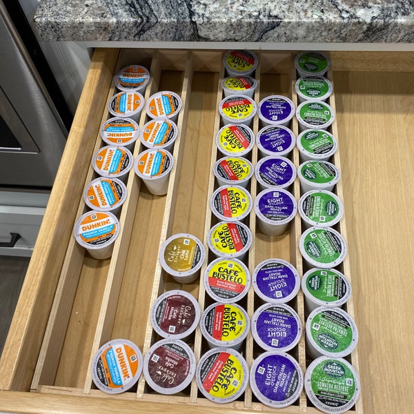 Customizable K-cup Pod Drawer Organizer - Solid Maple Hardwood - Etsy