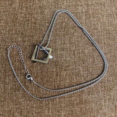 Mens Geometric Interlocking Triangle Square Pendant Necklace - Etsy