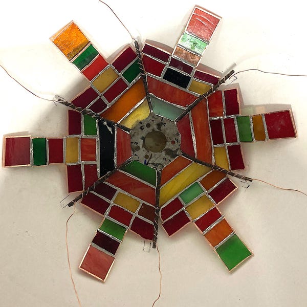 Monarch Glass Studio Mouth Blown Rondel - Redish Brown - Etsy