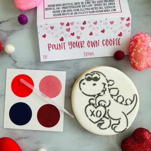 Printable Mini Cookie Card 3.5 X 5 Happy Valentine's Day Pink Scattered ...